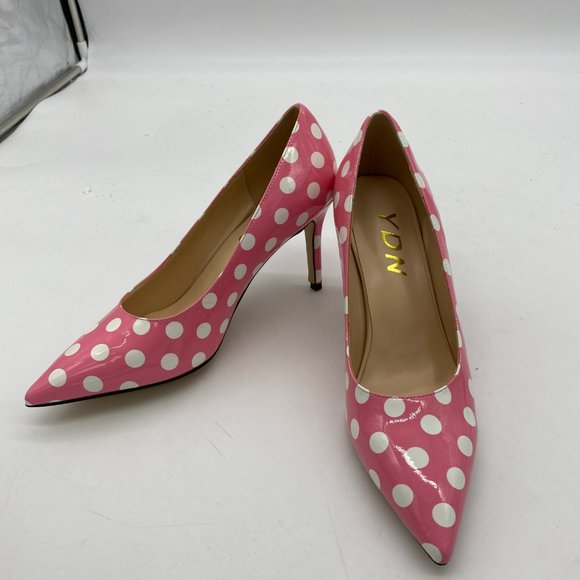 YDN | Shoes | A Ydn Pink Patent Leather Pointy Toe Kitten Low Heels ...